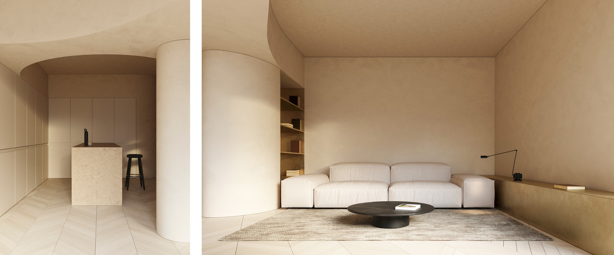 Proportional curves in a strong interior | Imagicasa